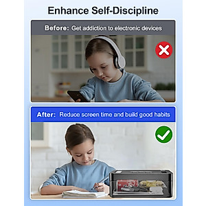 STARSIKI Metal Time Lock Box, Phone Timed Locked Box with Timer, Electronic Locking Container, USB C Charge, Audio Prompt, Self-Discipline Gift Time Safe to 365 Days for Cellphone/iPad Mini/Medication