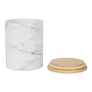 DII Kitchen Accessories Collection Ceramic, Canister Set, 4.5 Cup/3 Cup/1.25 Cup, White Marble