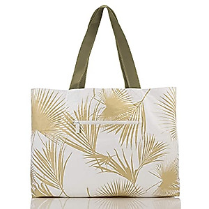 ALOHA Collection Splash-Proof Reversible Day Palms Holo Holo Tote in Sand