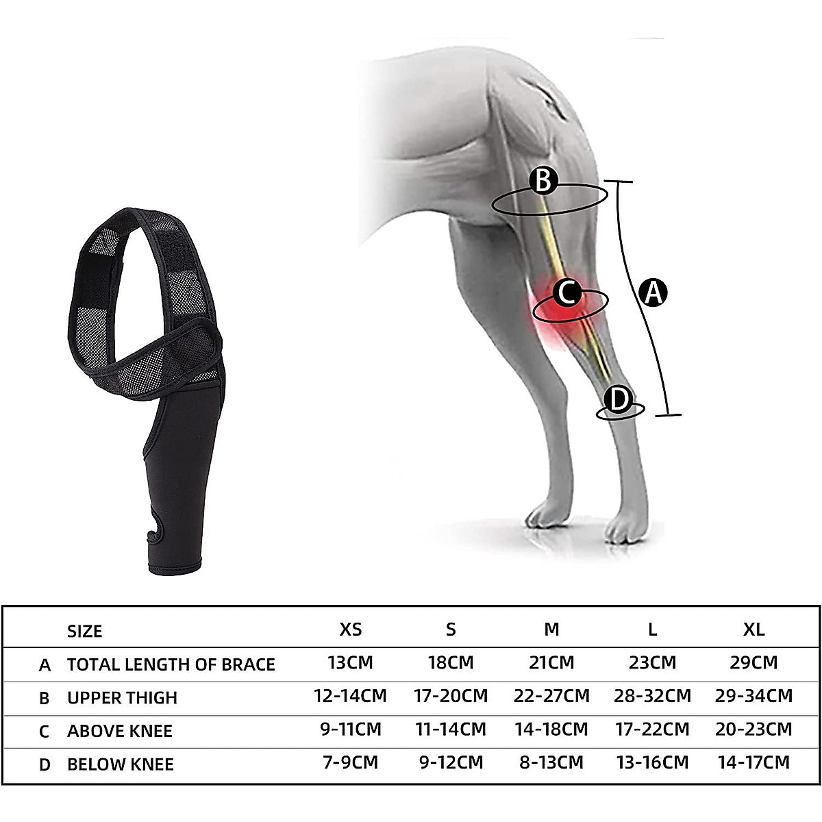 PEIFUKO Dog Knee Brace, Joint Braces to Protect The Knee, postoperative Rehabilitation Braces for securing Leg Straps (XL)