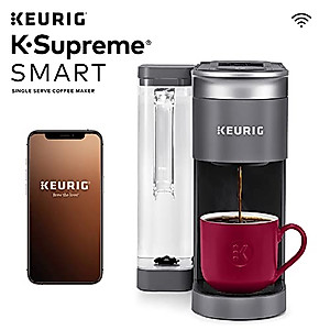 Keurig K-Supreme SMART Coffee Maker, Gray & 3-Month Brewer Maintenance Kit Includes Descaling Solution, Water Filter Cartridges & Rinse Pods, Compatible Classic/1.0 & 2.0 K-Cup Coffee Makers, 7 Count