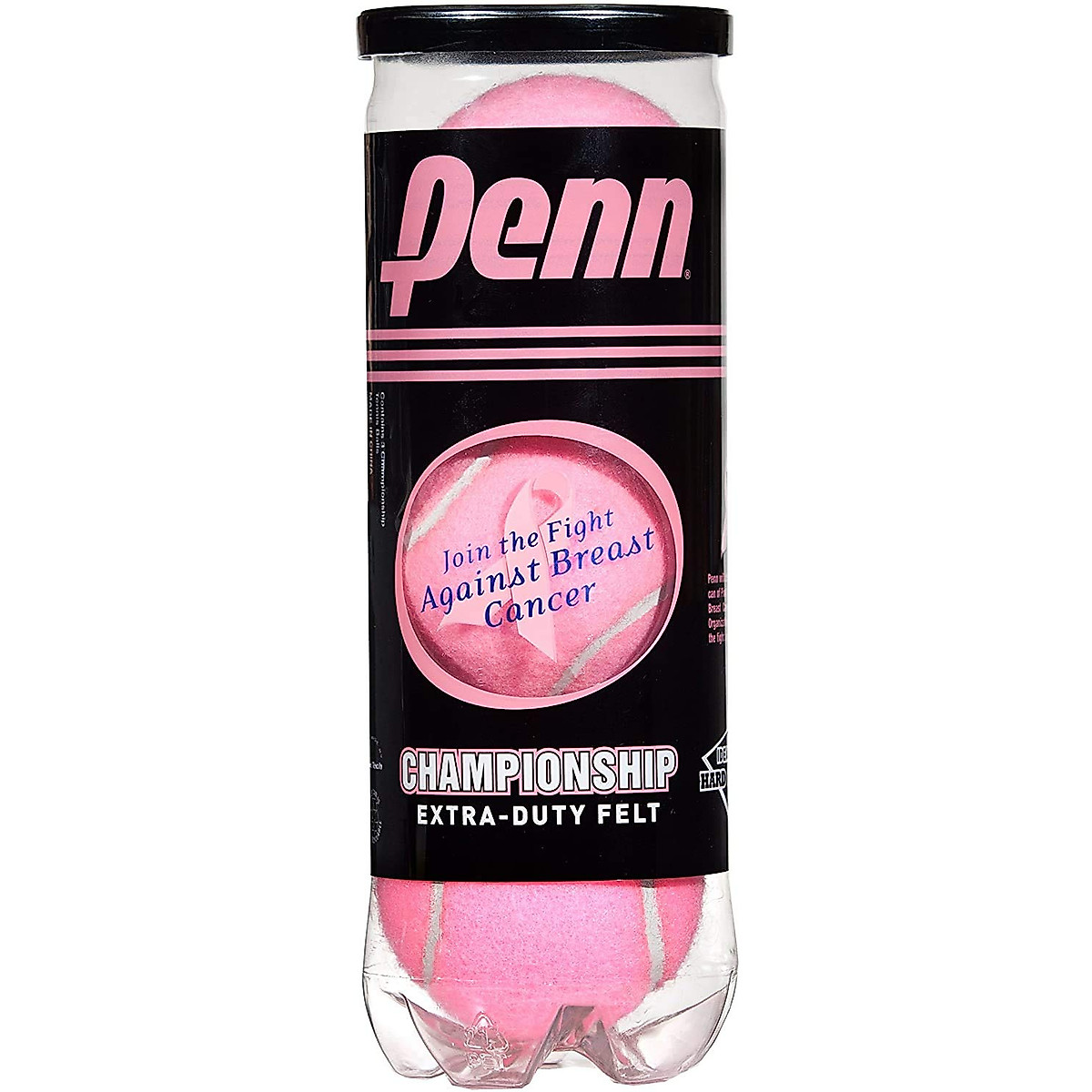 Penn Championship Pink Tennis Balls - Extra Duty Felt Pressurized Tennis Balls - 1 Can, 3 Balls