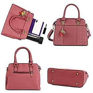 Poxas Womens Crossbody bag Purses Top Handle Shoulder Bags Plus Handbags Wallet (Pink)