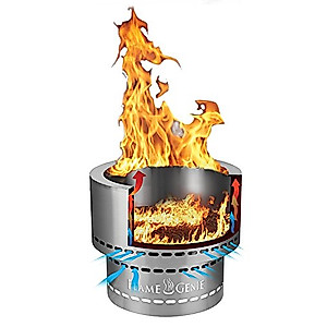 Flame Genie FG-19 Portable Smoke-Free Inferno Wood Pellet Fire Pit, USA Made, 19" Diameter, Black