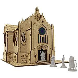 Temple Church D&D Wooden Laser Cut Buildings Fantasy Terrain 25mm 32mm 28mm Miniatures for Dungeons and Dragons, Pathfinder & Other Tabletop RPG