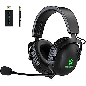 Black Shark Wireless Gaming Headset with Detachable Ultra Clear Microphone - Bluetooth 5.2 - Wired 3.5MM - 2.4 Ghz Wireless 3 Modes, Hi-Fi 7.1 Sound Over Ear for PC, PS5, PS4, Xbox One, Switch Gamer