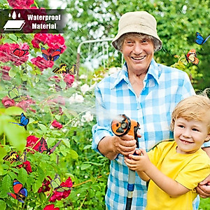 HOWLT Butterfly Stakes, 60 PCS 14 Inch Garden Butterfly Ornaments Waterpoof Butterflies Decorations for Indoor&Outdoor, Yard, Patio Plant Pot Multi