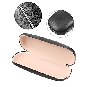 Frienda 3 Pieces Hard Glasses Case Reading Eyeglass Case Protective Sunglasses Case with Cleaning Cloth for Men Women Unisex(Black)