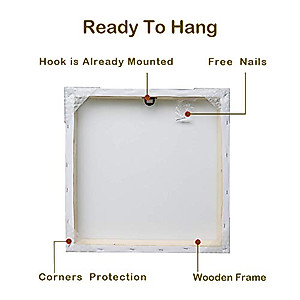 UTOP-art Pink Floral Picture Wall Art: Protea Flowers Artwork Print on Wooden Textured Canvas Art for Bathroom (12'' x 12'' x 3 Panels)