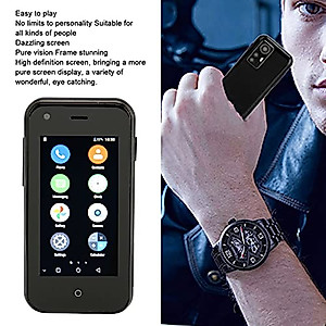 Heayzoki Soyes D18 Mini Smartphone, 3G Mini Mobile Phone, 2.5 Inch WiFi Smartphone, 1GB 8GB Quad Core Phone for Students (Elf Black)