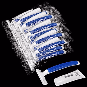 Disposable Razors in Bulk,razors individually wrapped bulk,Twin Blade Razors with Clear Safety Cap and Shaving Cream, Razors For Homeless, Hotel,Air Bnb,Shelter/Homeless/Travel (30PCS)