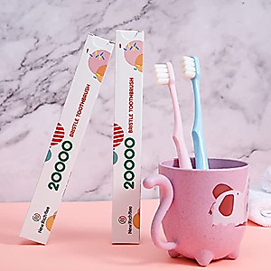 newrichbee [Upgrade Version] 4 Pack Micro Nano Extra Soft Toothbrush for Adult,20000 Bristle Toothbrush,Soft Bristle Toothbrush for Sensitive Teeth or Gum Clean Effectively (Pink&Green&Blue&Flesh)