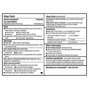 Diphenhydramine HCI 25 Mg - Kirkland Brand - Allergy Medicine and AntihistamineCompare to Active Ingredient of Benadryl® Allergy Generic - 600 Count Personal Healthcare / Health Care