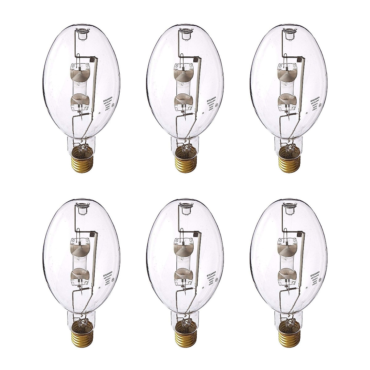 Sylvania ED37 400W Clear Metal Halide Lamp E39 Mogul Screw Bulbs, 6 Pack | 640366