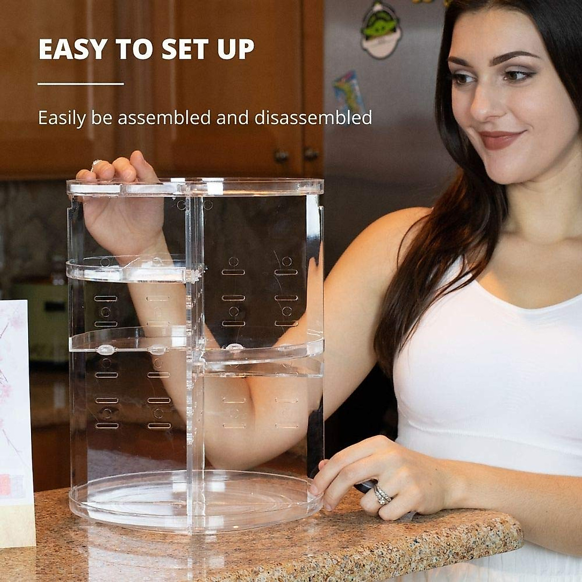 360 Rotating Makeup Organizers, Acrylic Makeup Organizers Bathroom Lazy Susan Organizer 360 Organizer Makeup Spinning Cosmetics Organizer Perfume Organizer for Cosmetics, Brushes, Creams - Clear