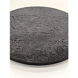 Concrete Cement Lazy Susan Unique, Hand Crafted, Gray, Turntable, 360 Degree Swivel, Made in The USA, Home Decor by Concrete Resurrection (Black 18" Diameter)