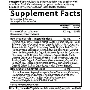 Garden of Life Vitamin Code Raw Vitamin C 60 Capsules