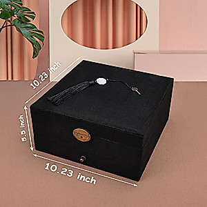 GYJOYERO Jewelry Organizer 5 Layers Velvet Square Jewelry Box Women Necklace Ear studs Display Bangles Large Jewelry Storage Case Drawer GY306 (Black)