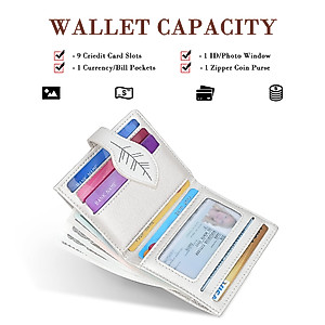 CONISY Small Wallet for Women, RFID Blocking Slim Leather Bifold Front Pocket Womens Wallet with Zipper Coin Purse (Argent)