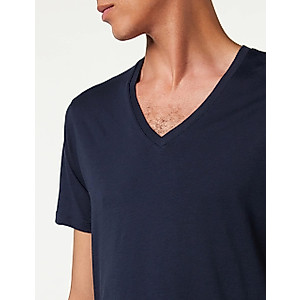 A|X Armani Exchange Men's Basic Pima V Neck Tee, Navy, X-Large