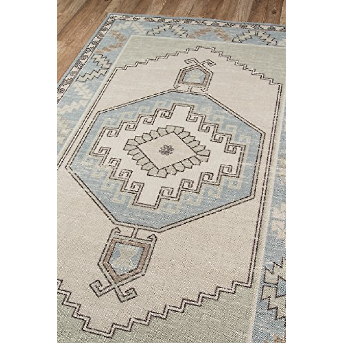 Momeni Anatolia Wool and Nylon Area Rug 3'3" X 5' Light Blue