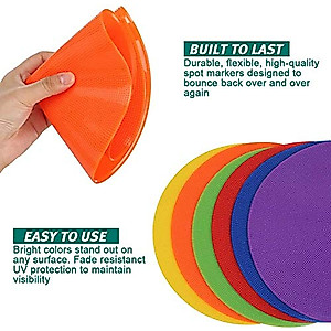 TuXHui Spot Markers 9 Inch Set of 12 Non Slip Rubber Agility Markers Flat Field Cones Floor Dots for Soccer Basketball Sports Speed Agility Training and Drills