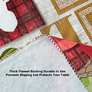 Newbridge Ivory Sleigh Bells Ring Country Rustic Vinyl Flannel Back Vinyl Christmas Tablecloth, Moose Antlers, Sleighs and Festive Xmas Wipe Clean Tablecloth, 60 Inch x 84 Inch Oblong/Rectangle