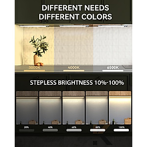 90LED Motion Sensor Under Cabinet Light,Closet Lights 3 Color Temperature&Stepless Dimming,Wireless Rechargeable 2200mAh Battery,Magnetic Closet Lighting for Kitchen,Bedroom,Cupboard,Stairs,2 Pack