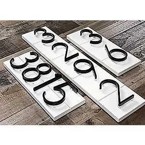 5" Stainless Steel Floating House Number, Metal Modern House Numbers, Garden Door Mailbox Decor Number with Nail Kit, Coated Black, 911 Visibility Signage (2)