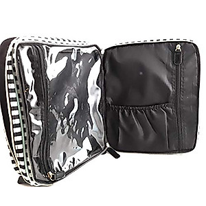 me & my BIG ideas Storage Case - The Happy Planner Scrapbooking Supplies - Black & White Stripe - Holds Your Planner & Accessories - Zippered Bag with Handle & 2 Removable Pouches - 12 x 10.5 x 4 in.