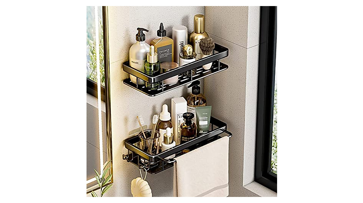 M MINCYCLE Shower Caddy Wall Mount Organizer – Rustproof & No Drilling