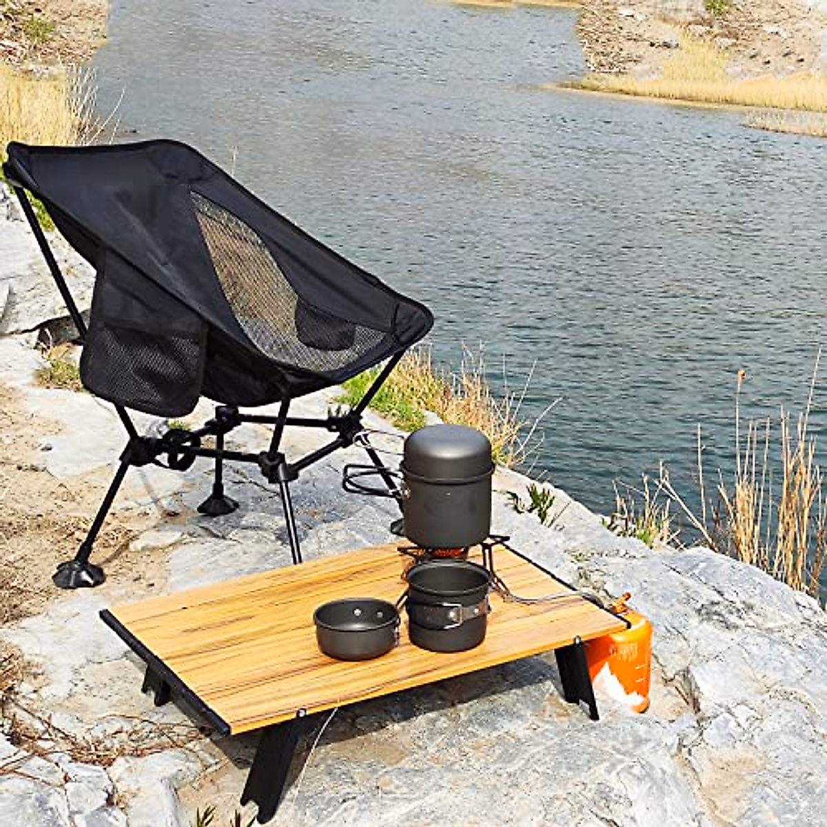 ATEPA Ultralight Compact Small Camping Table, Backpacking Mini Small Folding Camping Side Table for Camp, Portable Table for Outdoor Picnic,Tent,Travel,Beach