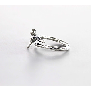 Helen de Lete Women's Vintage Bird on The Tree 925 Sterling Silver Open Ring