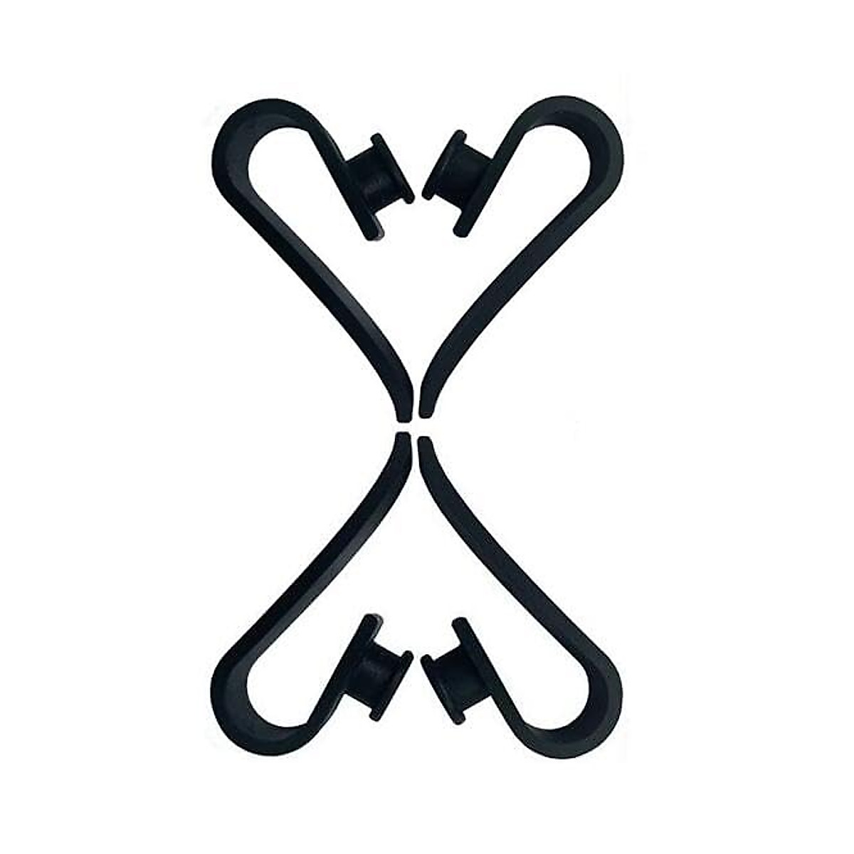 TABKER Hooks Accessories for Bogg Bags, Insert Charm Cutie Cup Holder Connector Key Holder Mask Holder (4 PC Black)