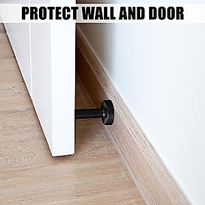 10 Pack Door Stoppers 3.5 Inch 304 Stainless Steel Heavy Duty Door Stops with Rubber Tip Bumper for Wall Door Dtopper Wall Protector Sound Dampening (Black)