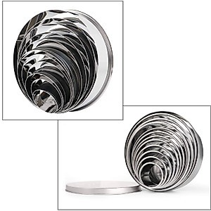 HULISEN Stainless Steel Round Cookie Biscuit Cutter Set, 11 Circle Donut Doughnut Cutter, Baking Ring Molds for Mini Cake, Scone, Pastry, Cooking, Gift Package