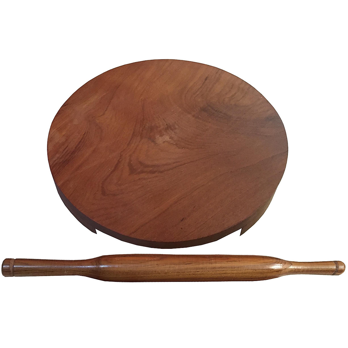 Wooden Belan Chakla, Wooden Chakla Belan, Wooden Circular Board with Rolling Pin