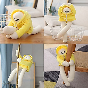 OUKEYI 16Inch Banana Doll, Plush Banana Toy Manwith Magnet Funny Changeable Plush Pillow Toy, Funny Man Doll Decompression Toy Birthday Gift