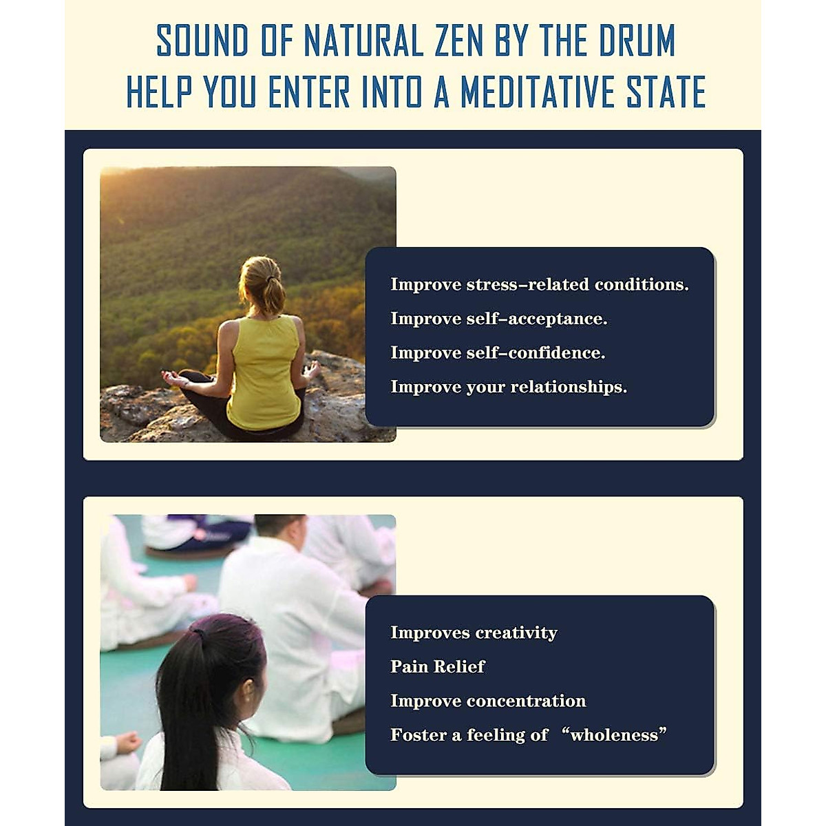 LOMUTY 12 Inches 30 CM Steel Tongue Drum-13 Notes C Major Tuned Percussion Instrument-Handpan Drum Sets with Bag, Music Book, Mallets and Finger Picks(Navy)