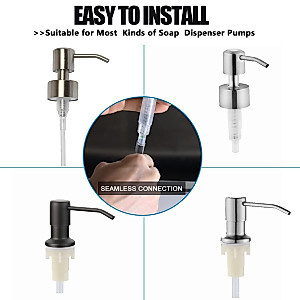 Soap Dispenser Extension Tube Kit with Check Valve, 47" Under Counter Soap Dispenser Tube for Kitchen Sink, Fit Most Soap Containers, Powerful Suction, Never Fill The Little Bottle Again SonTiy