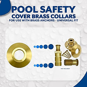 Poolzilla Pool Safety Cover Brass Beauty Collar Disc Rings - 10 Pack - Universal Fit