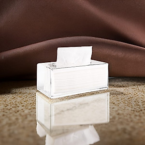 Yopay 2 Pack Clear Tissue Dispenser Box, Large Facial Acrylic Tissue Box Cover Holder, Napkin Organizer for Bathroom, Kitchen and Office Room, Rectangle, 10" L X 5.3" W X 4.3" H