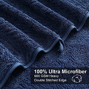 Tigona 4 Pack Bath Towels Extra Large 35"x 70"Highly Absorbent Quick Dry Large Bath Towels Oversized Microfiber Bath Sheets Soft Bulk Towels for Bathroom Kitchen Spa Hotel Gym Pet(Navy)