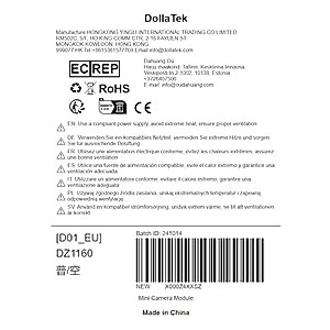 DollaTek 5MP 1080P Mini Camera Video Module Sensor OV5647 Camera Video Module for Raspberry Pi 2/3 Mode 3B+