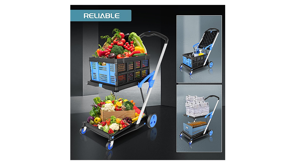 Collapsible Utility Cart - Versatile Shopping Solution