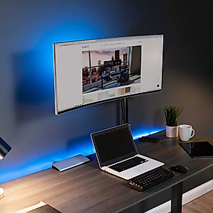 VIVO Single Monitor Desk Mount, Extra Tall Fully Adjustable Stand for 1 LCD Screen up to 32 inches, Ultra Wide Screens up to 38 inches, 22 lbs Capacity, STAND-V001T