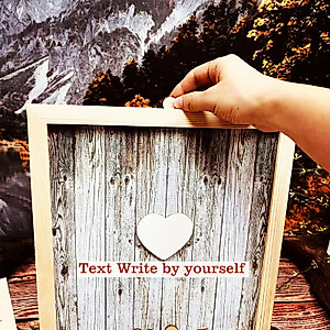Wedding Guest Book Alternative Pen Sign Drop Top Wooden Frame for Baby Shower Birthday Party Decoration 120 Hearts