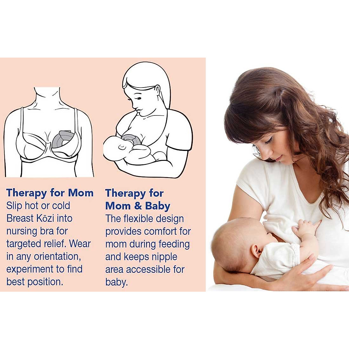 Breast Soother - Breastfeeding Relief Pack/Nursing Pain and Discomfort Hot or Cold Pack - Pattern May Vary