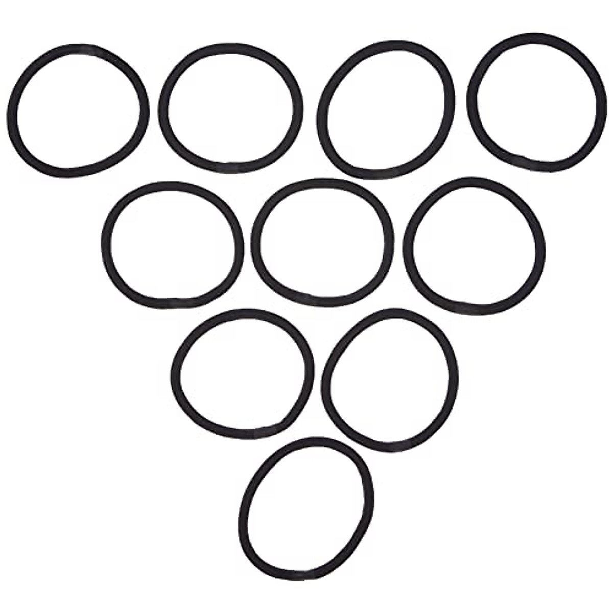 GOODY Ouchless XL & Extra Thick Elastics, Black, 10.0 Count,