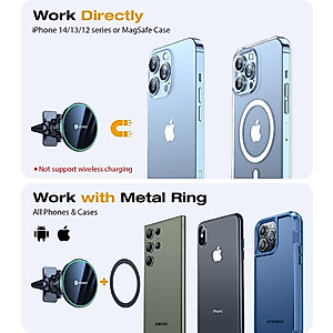 VICSEED for MagSafe Car Mount Vent,【Fluorescence Design】【Strong Magnet Power】 Stable Magnetic Phone Holder for Car, Hands Free Magnet Car Phone Holder Mount for iPhone 15 Pro Max 14 13 12 Samsung
